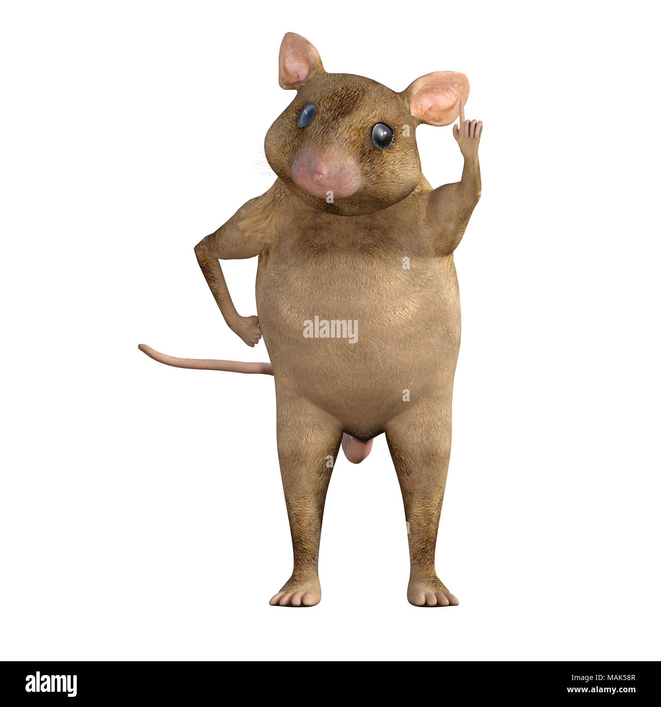 Cute cartoon house mouse isolated on white, 3d render Stock Photo - Alamy