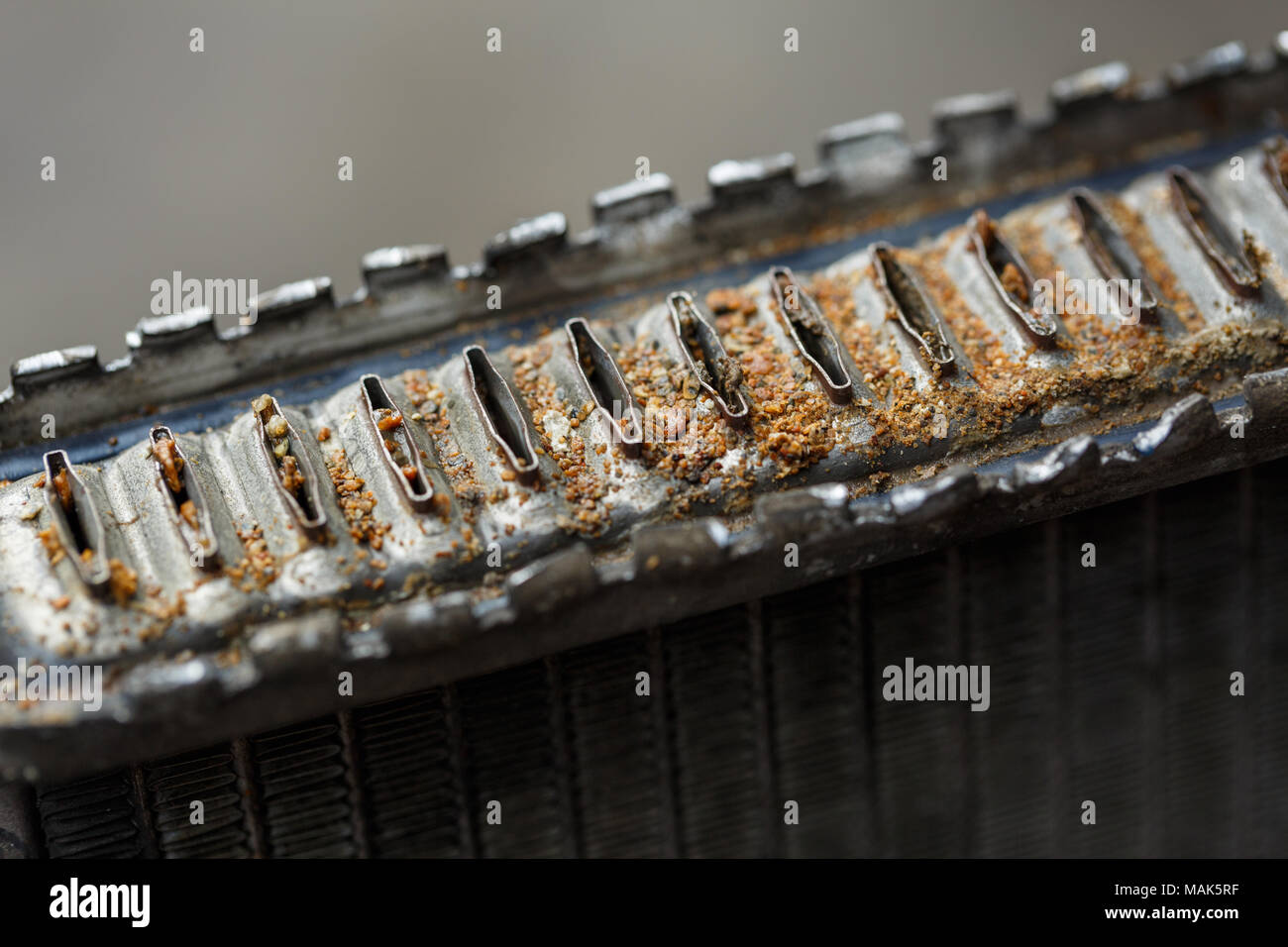 The old car radiator represent the car part was clogged Stock Photo - Alamy