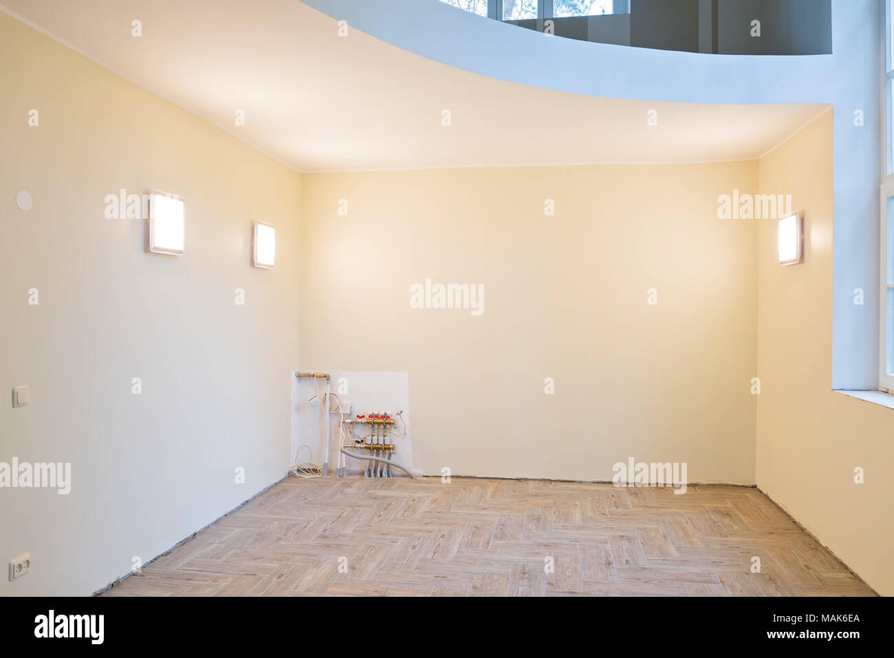 New home construction interior living room Stock Photo - Alamy