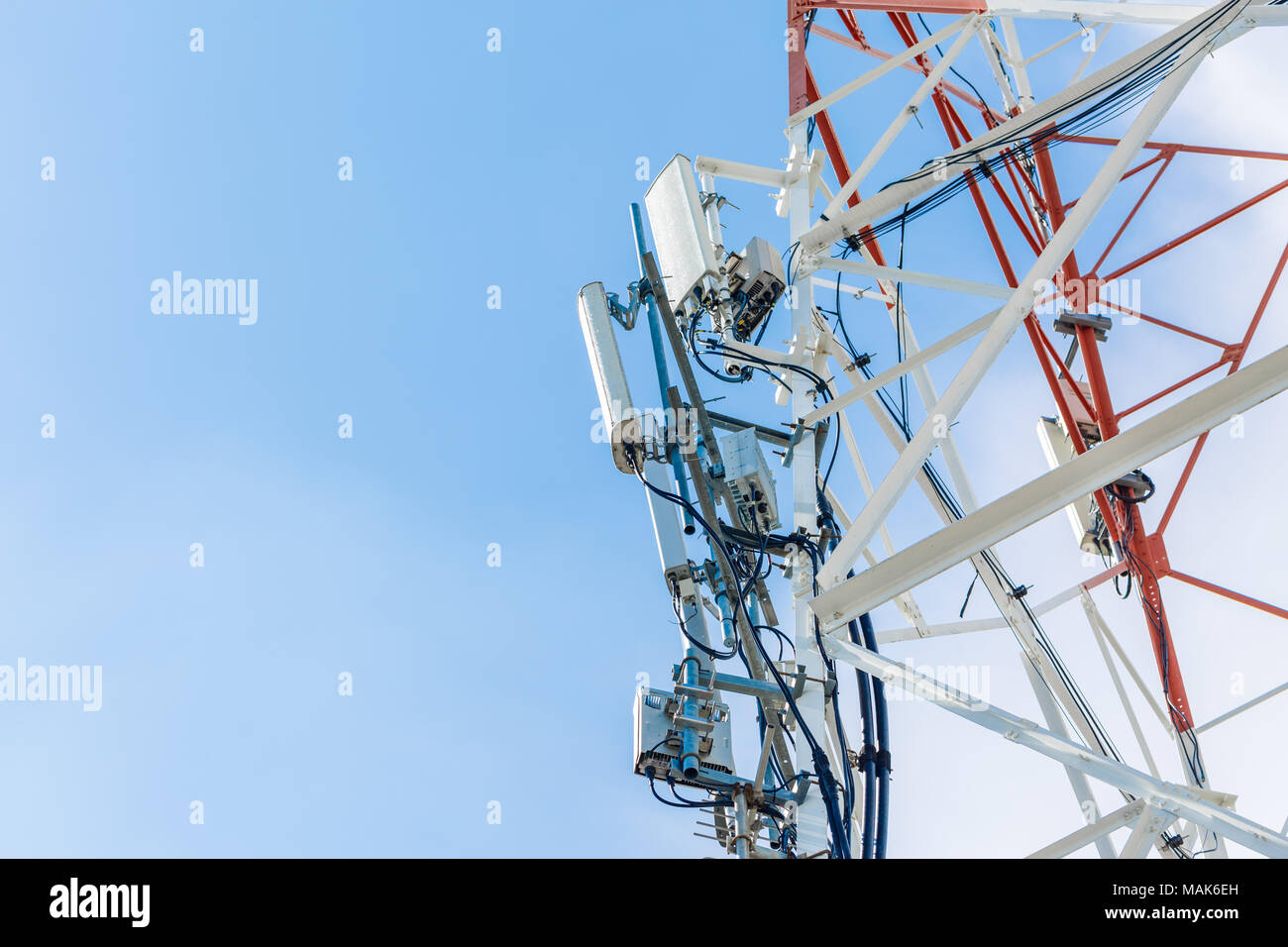 communication antenna tower with blue sky Stock Photo - Alamy