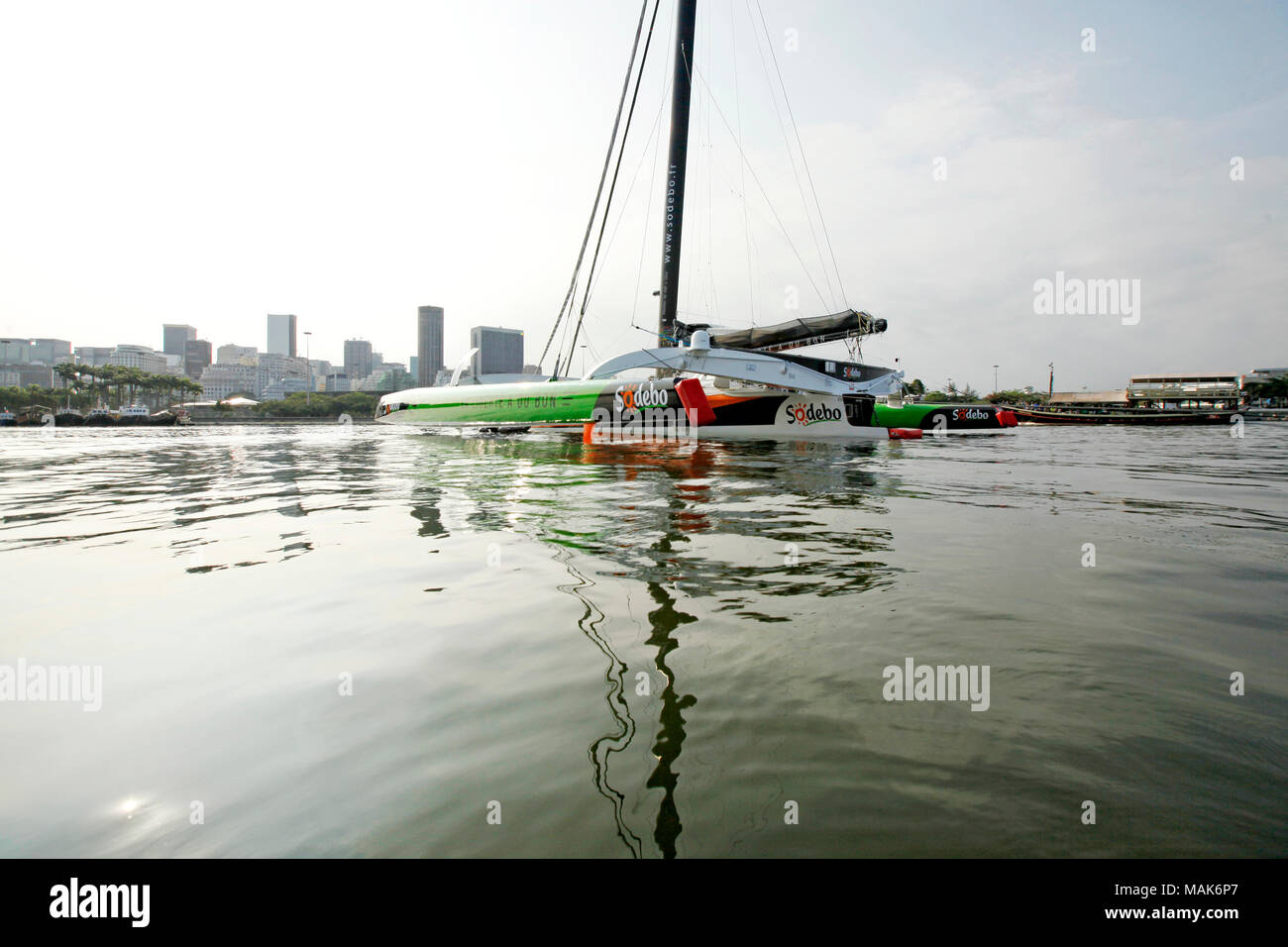 The Ultime Class 100' VPLP designed trimaran Sodebo and the Sailing ...