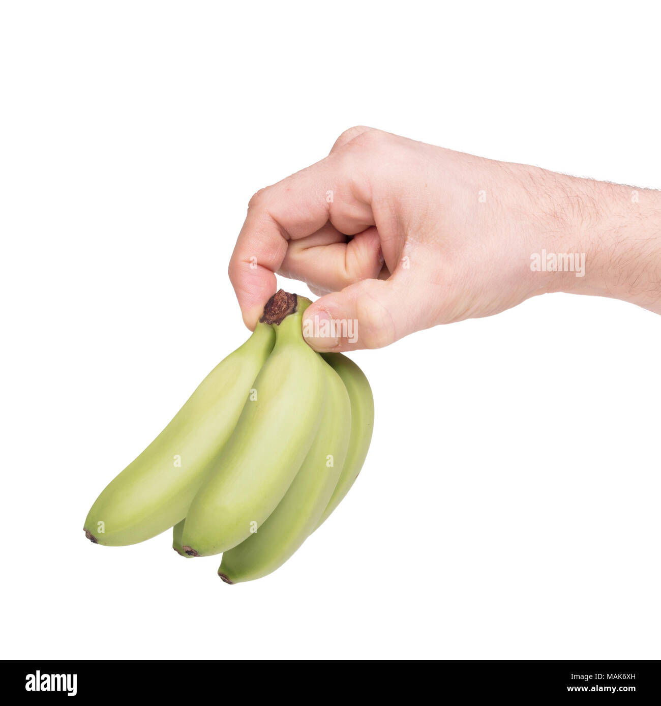 Small tropical banana cluster isolated on white Stock Photo - Alamy