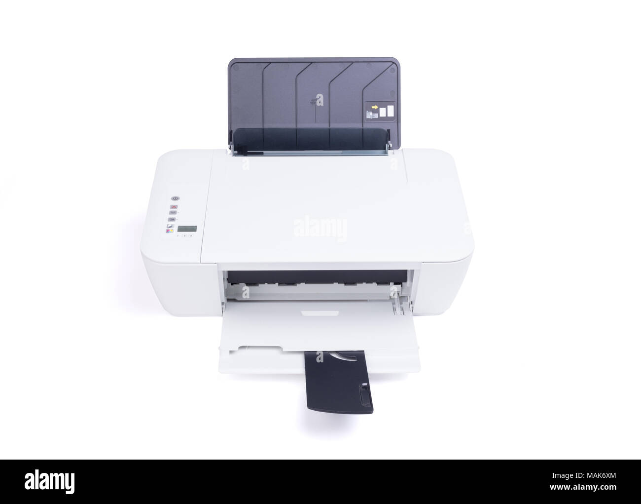 Compact home printer isolated on a white background Stock Photo - Alamy
