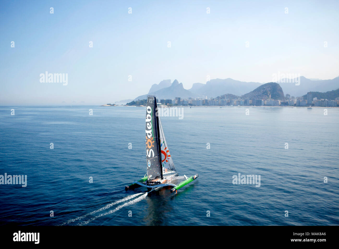 The Ultime Class 100' VPLP designed trimaran Sodebo and the Sailing ...