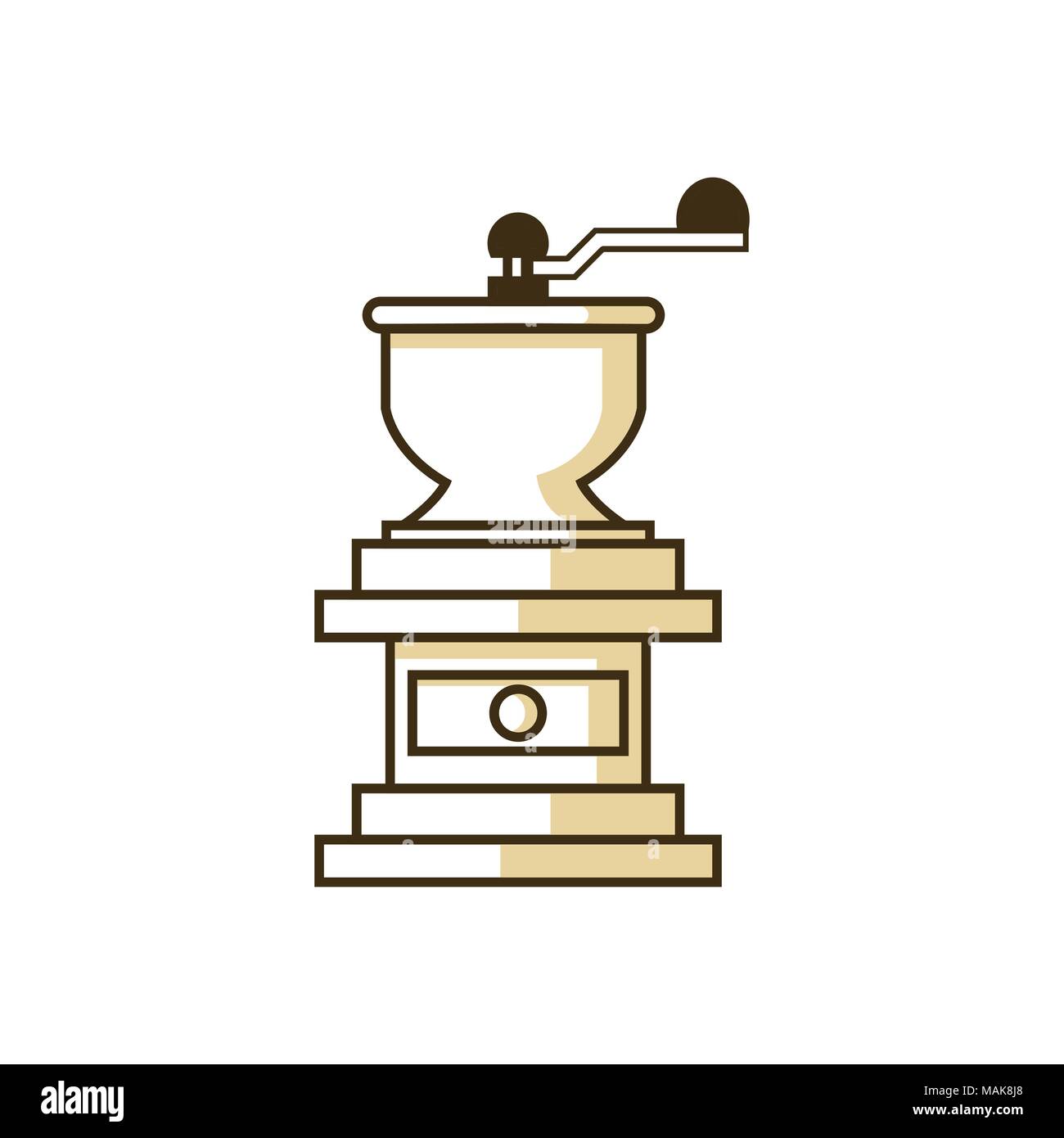 Classic Manual Coffee Grinder Equipment Vector Illustration Graphic ...