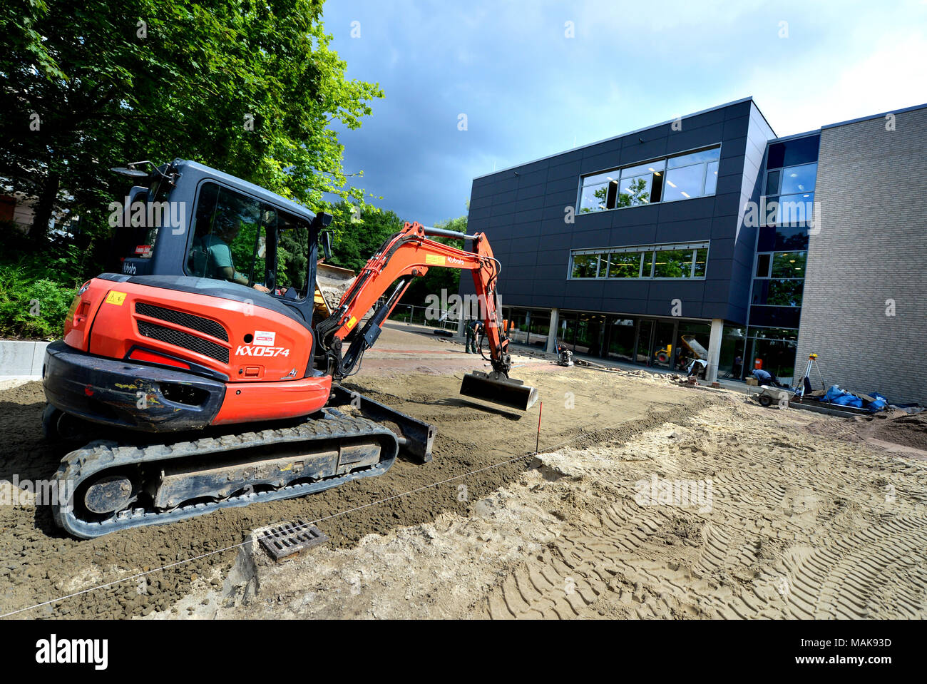 Oldenburg, Germany, construction work in a schoolyard Stock Photo - Alamy