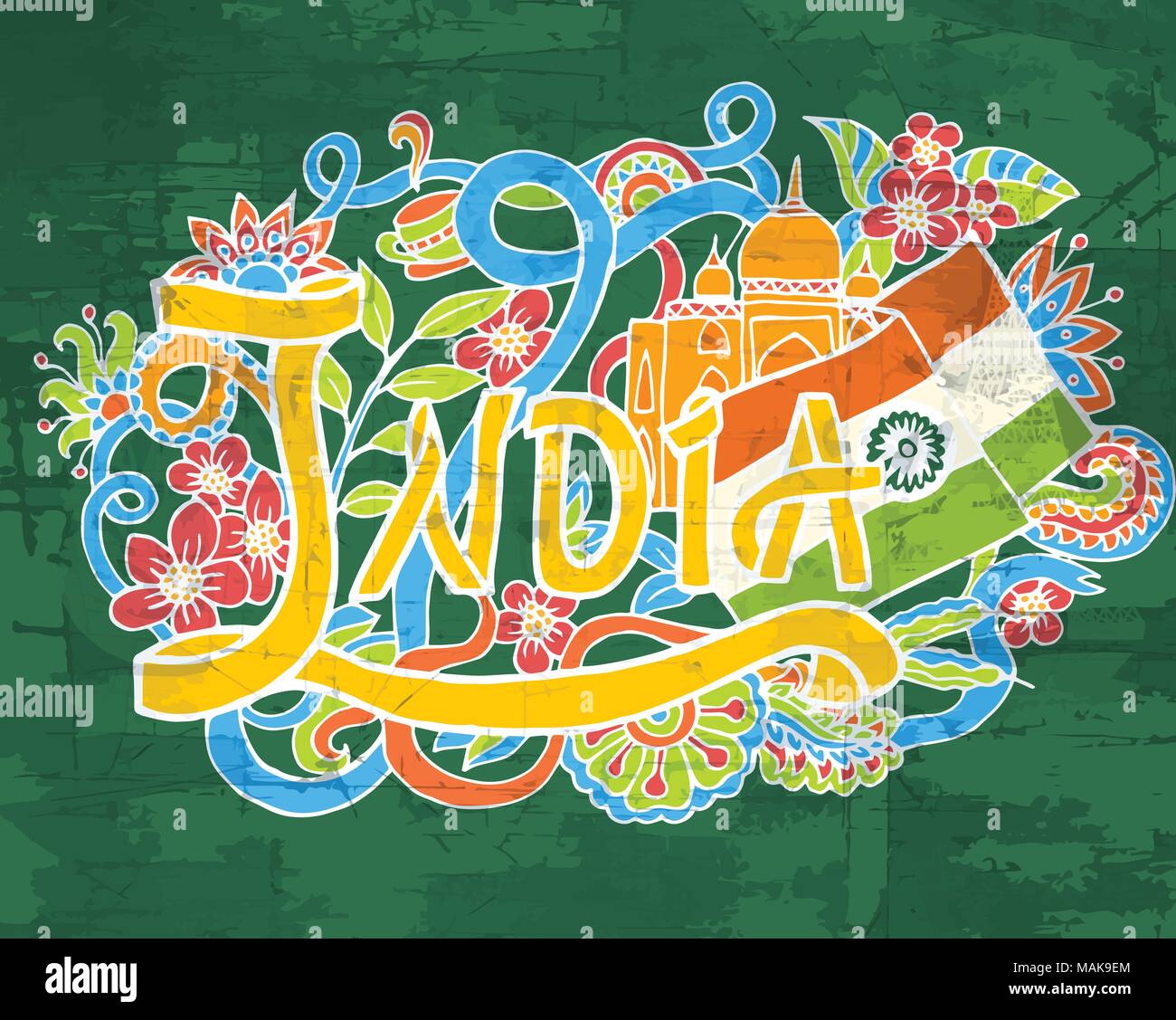 Taj mahal floral ornament Stock Vector Images - Alamy