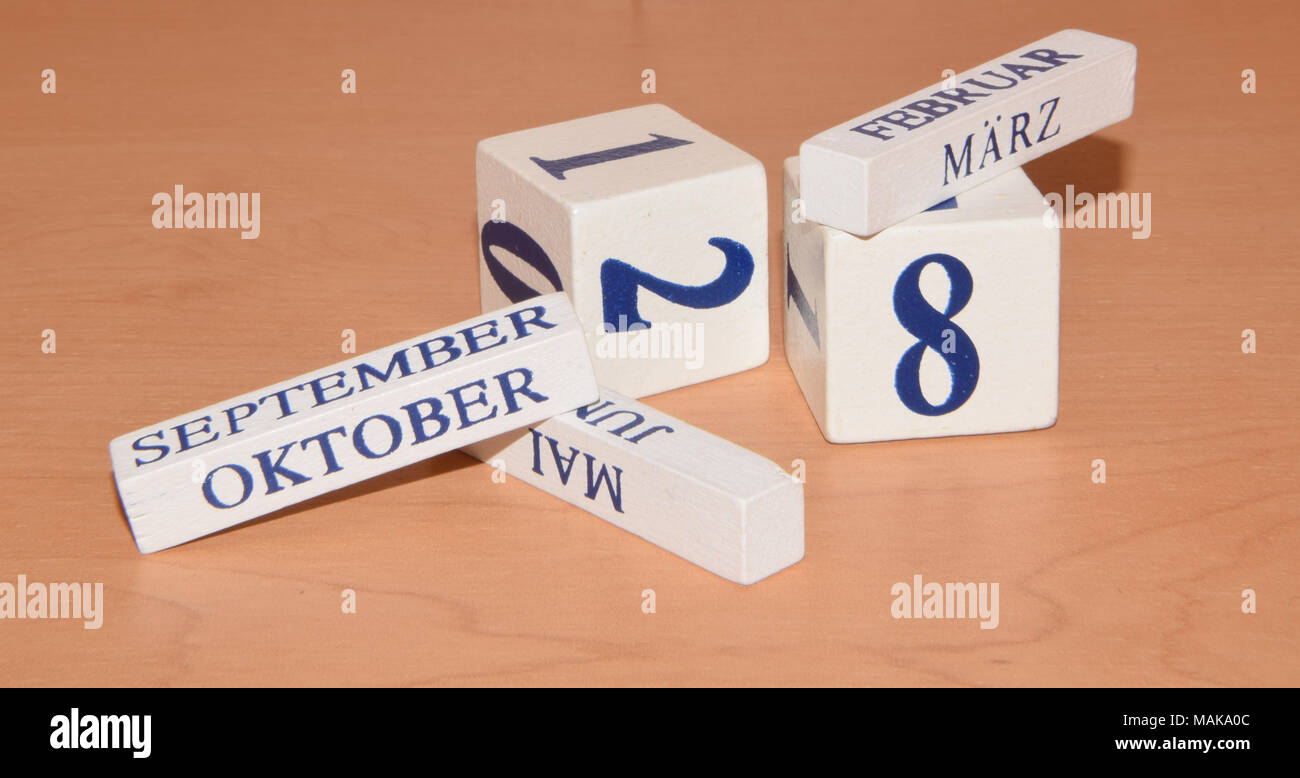 Calendar Cubes on Wooden Background Date Dice Stock Photo - Alamy