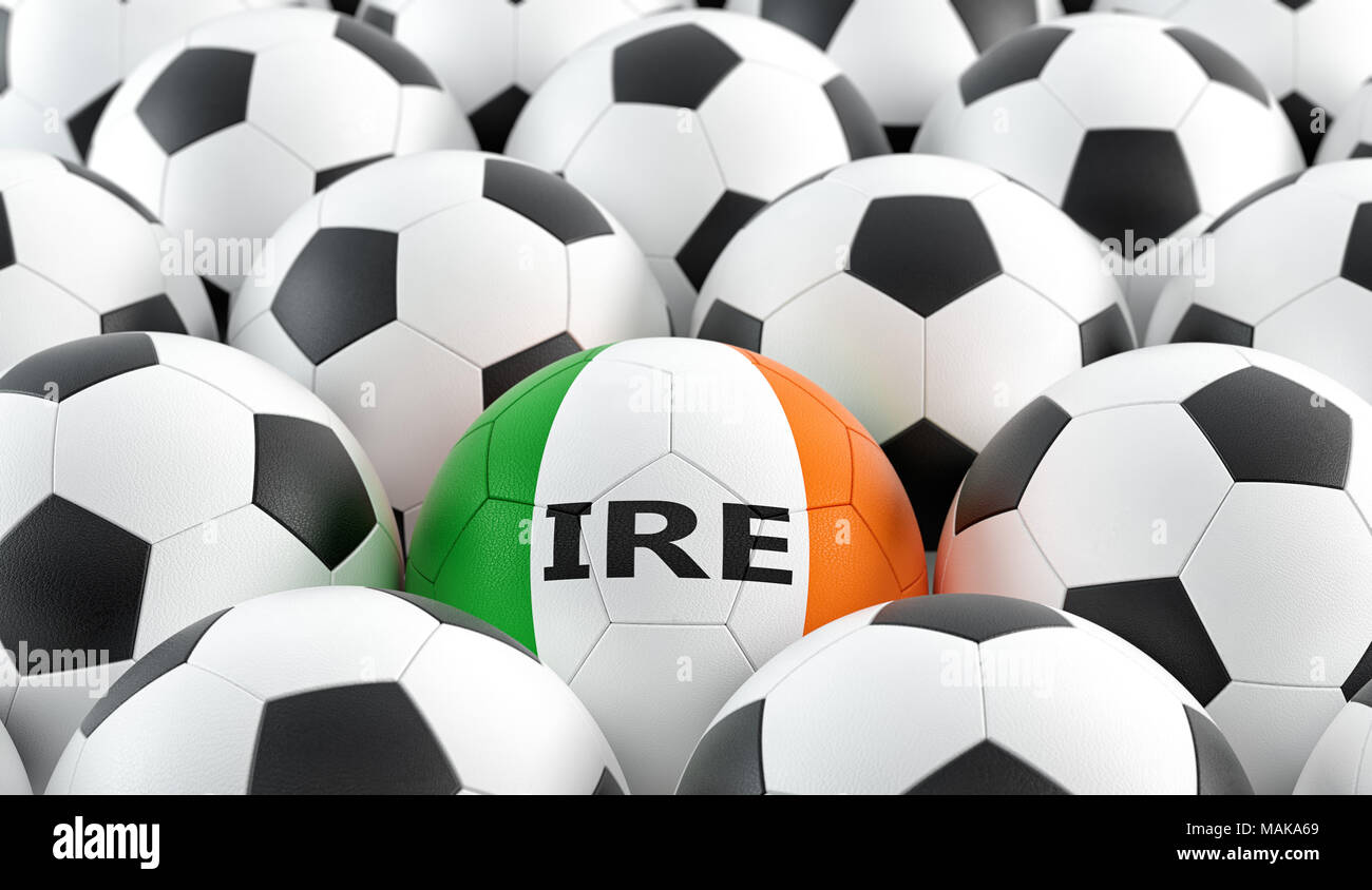 Soccer ball in irelands national colors - 3D Rendering Stock Photo - Alamy