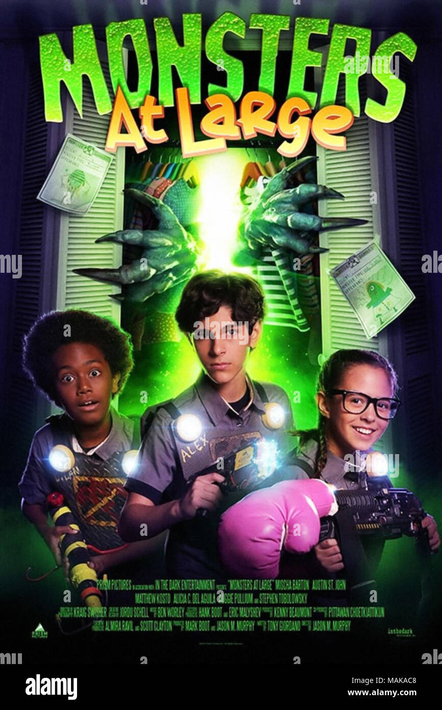 MONSTERS AT LARGE, poster, from left: Auggie Pulliam, Matthew Kosto ...