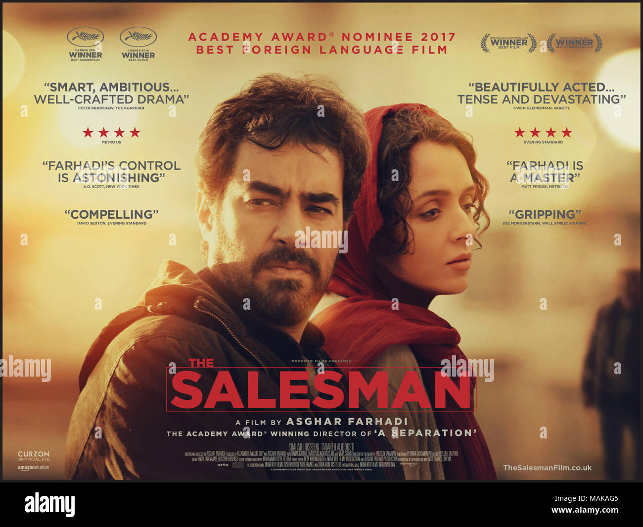 THE SALESMAN, (aka FORUSHANDE), British poster, from left: Shahab ...
