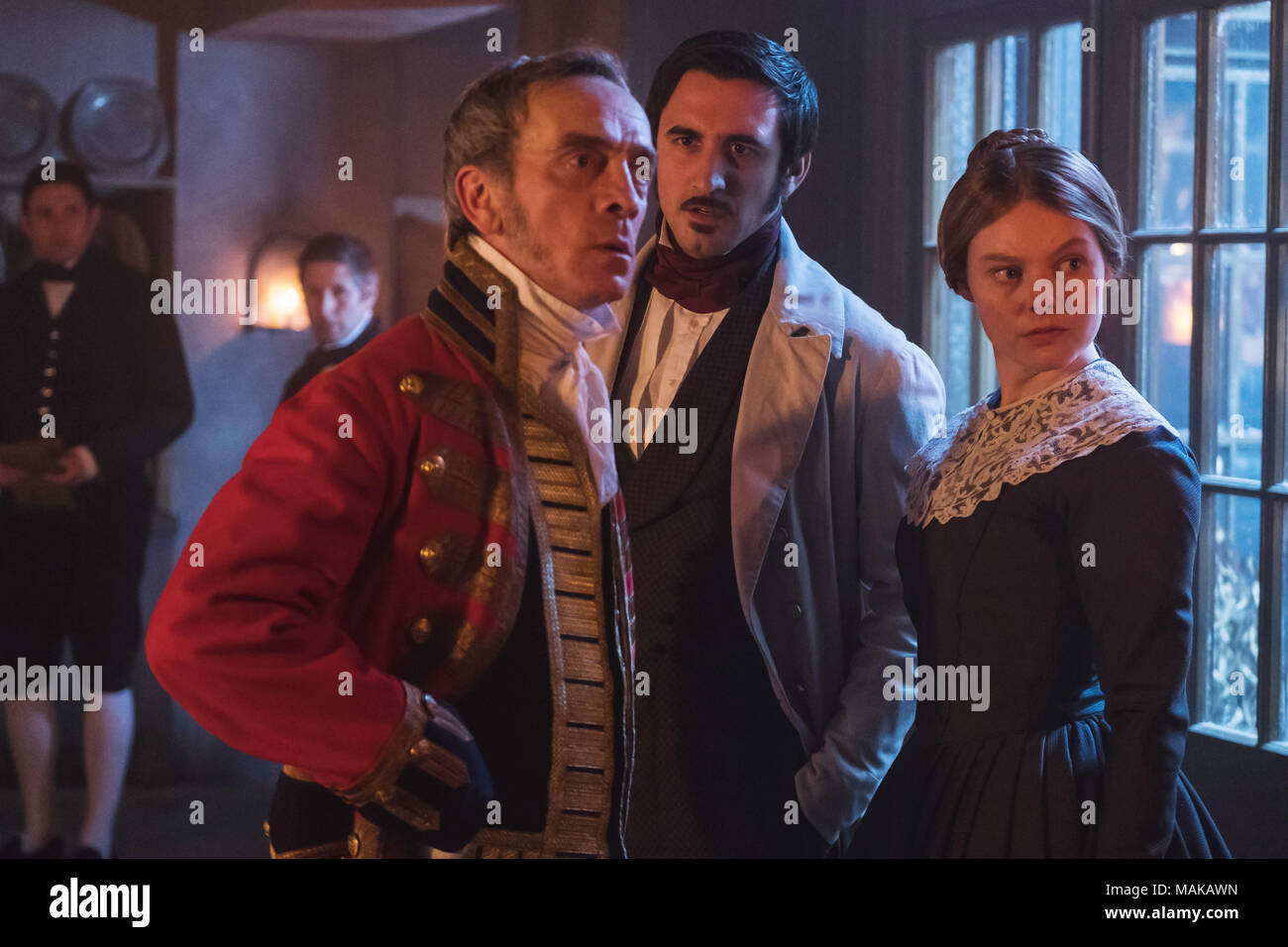 VICTORIA, from left: Adrian Schiller, Ferdinand Kingsley, Nell Hudson ...