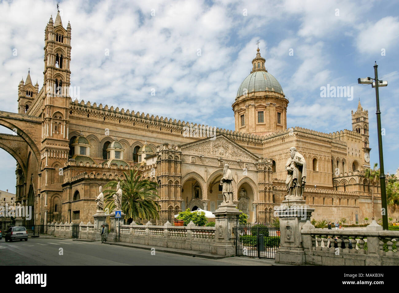 The architecture of Palermo Cathedral, Palermo, Sicily, Italy. Started ...