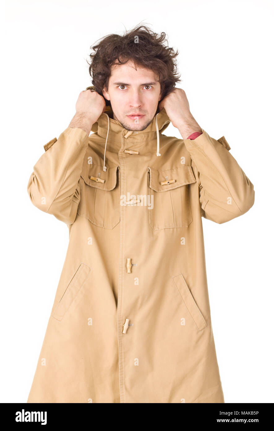 Wearing an raincoat hi-res stock photography and images - Alamy