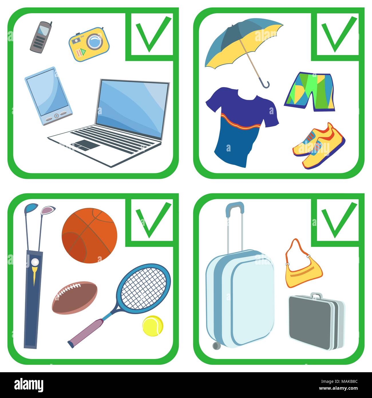 Belongings personal effects Stock Vector Images - Alamy