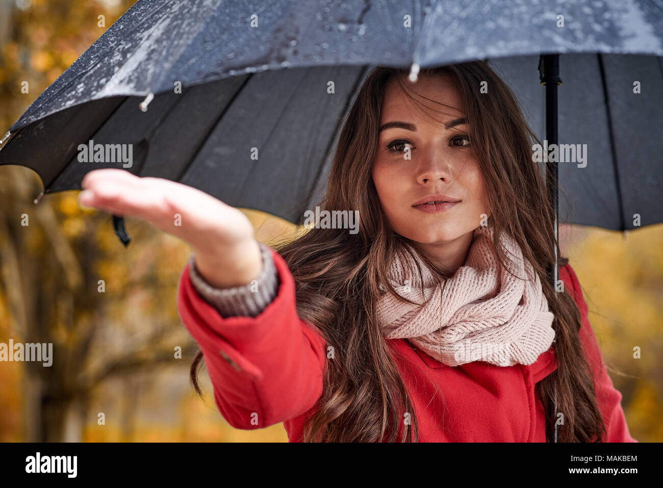 Beautiful sad girl in rain hi-res stock photography and images - Alamy