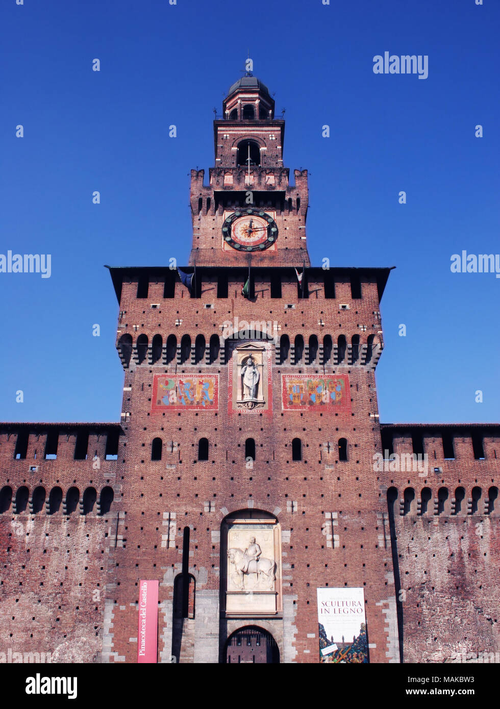 The Torre del Filarete at Sforza Castle in Milan, Italy. This main ...