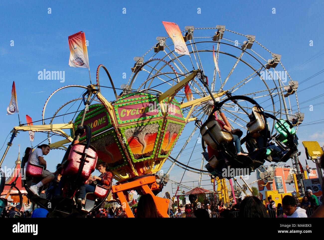 fairground rides at the houston livestock and rodeo texas USA 2018 ...