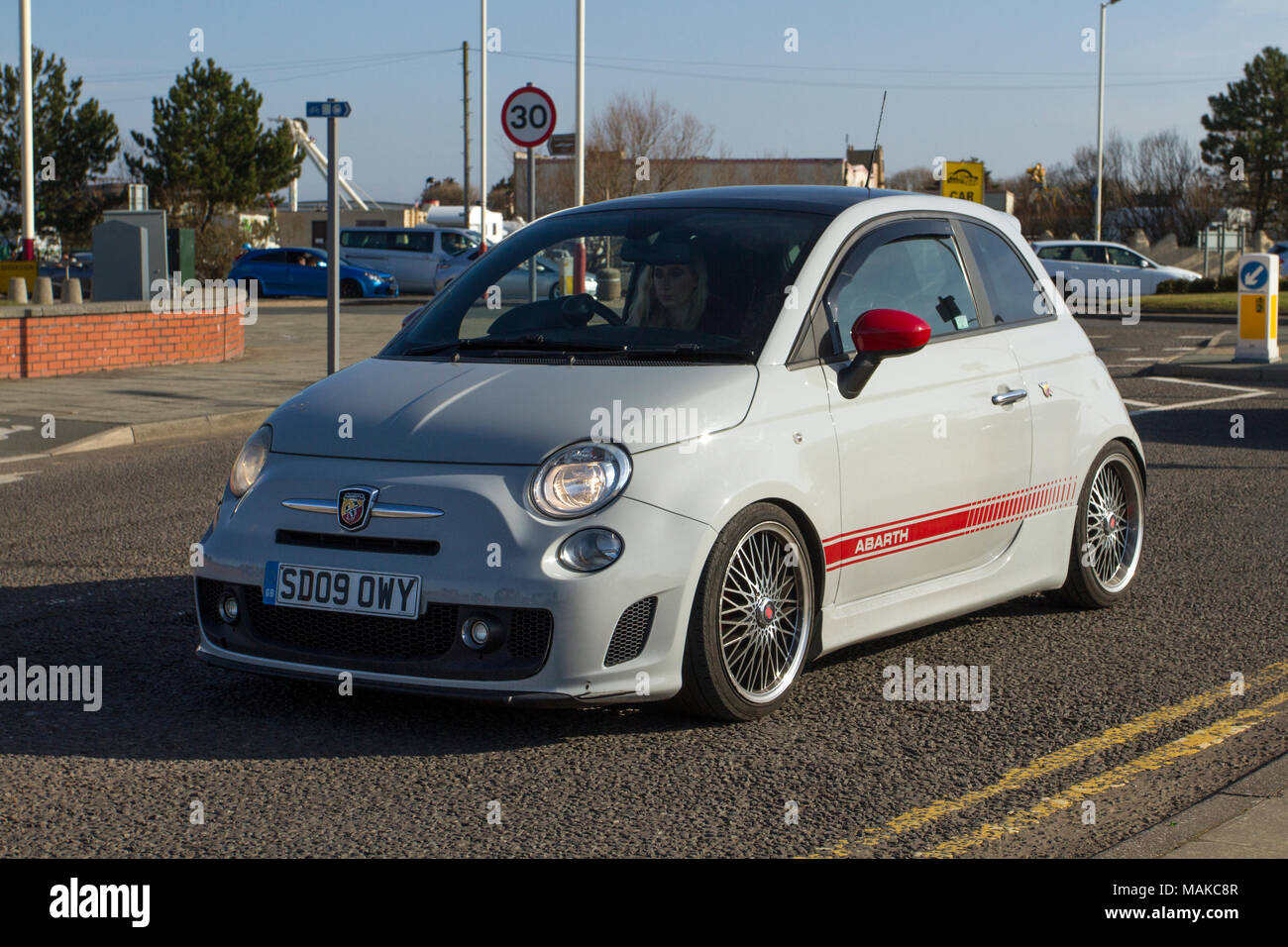 2009 grey Abarth at the North-West Supercar event as cars and tourists ...