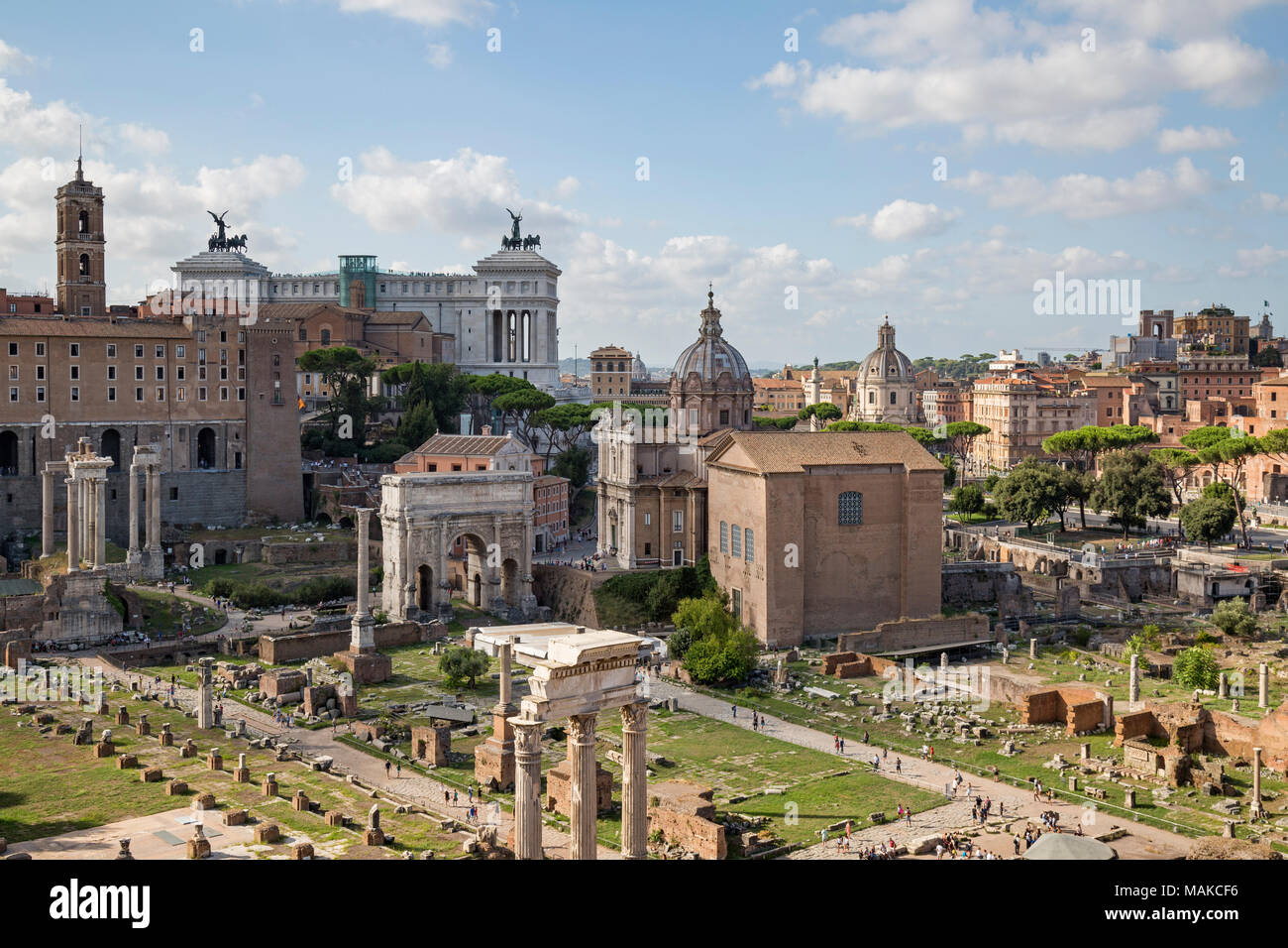 View from Palatine Hill (Palatino) which is the centremost of the Seven ...