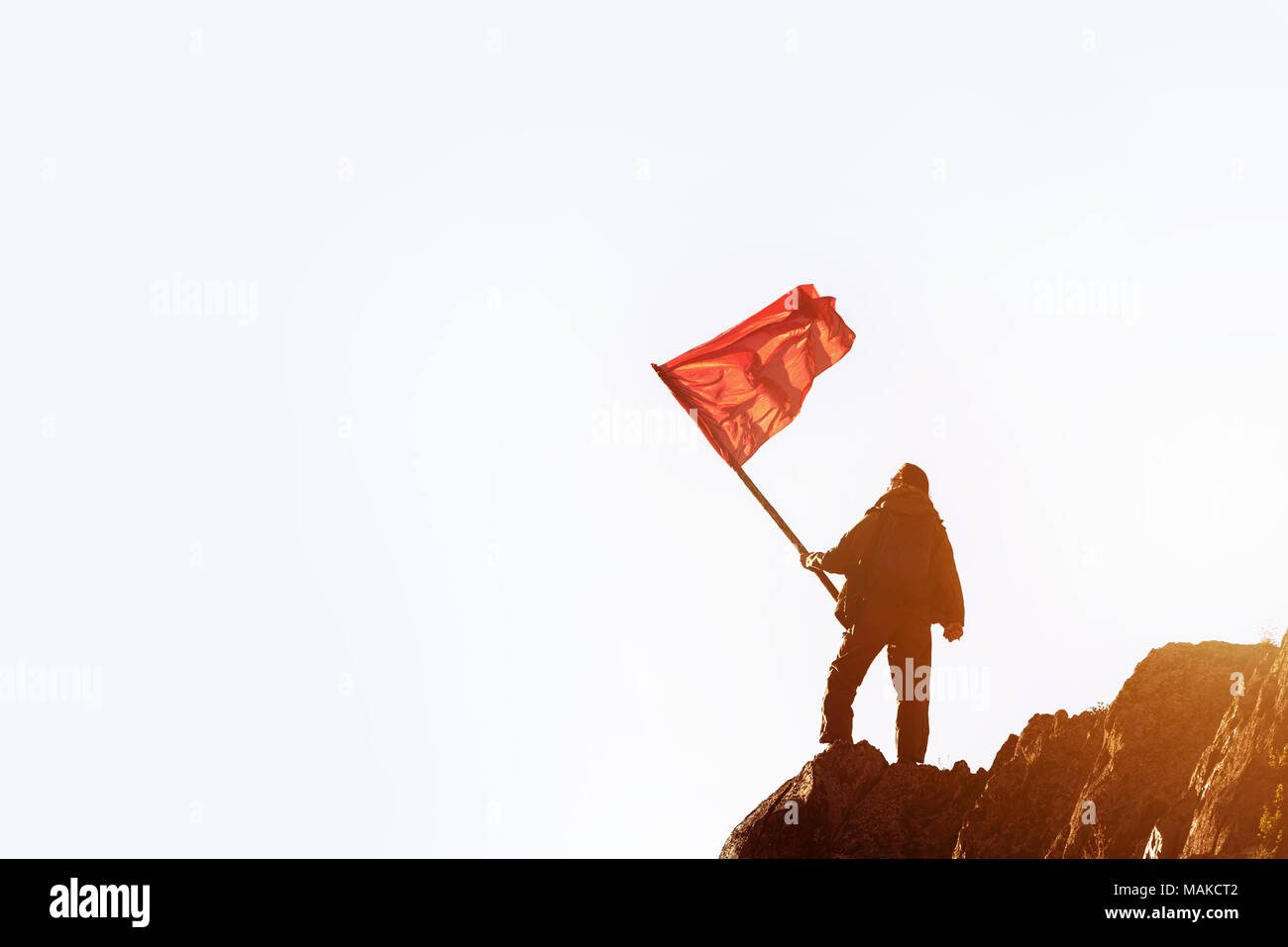Silhouette flag worker hi-res stock photography and images - Alamy