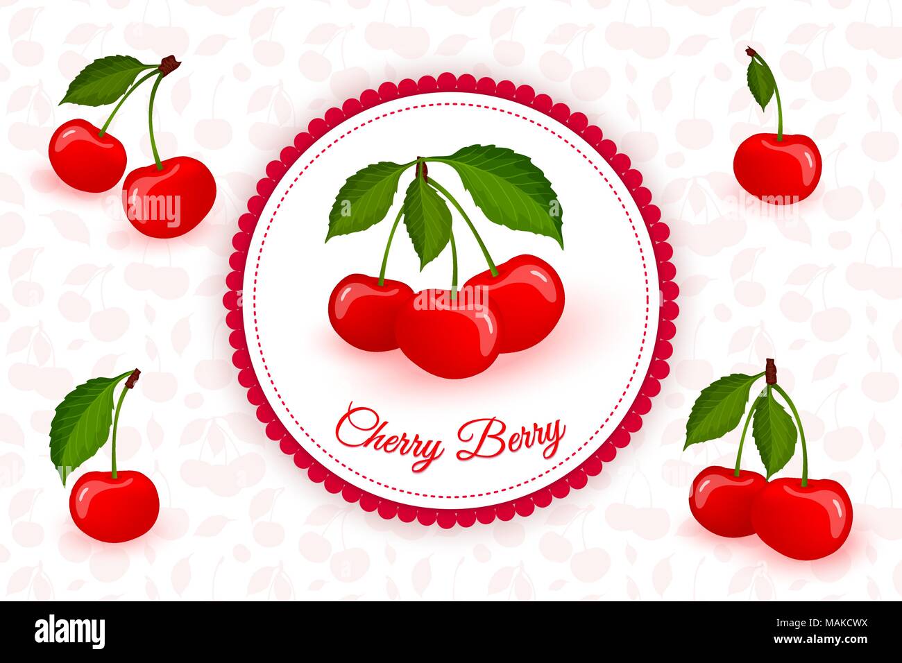 Cherry berry label vector background Stock Vector Image & Art - Alamy