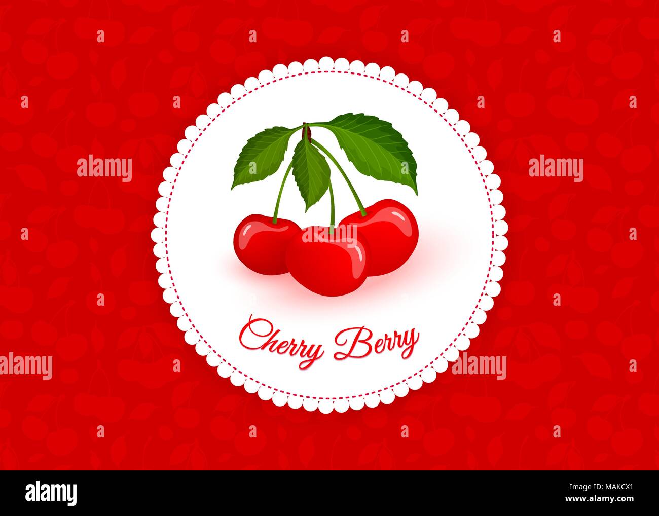 Cherry berry label vector background Stock Vector Image & Art - Alamy