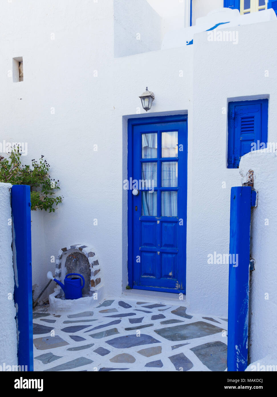 Entrance from a traditional Cycladic house Stock Photo - Alamy