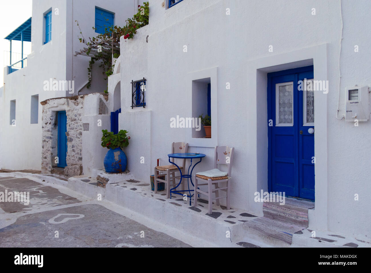 Entrance from a traditional Cycladic house Stock Photo - Alamy