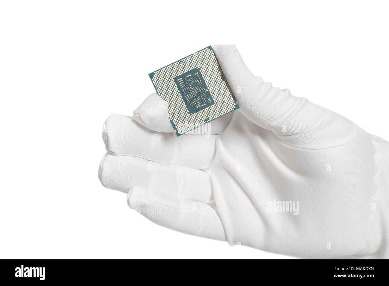 Glove hand holding in chip hi-res stock photography and images - Alamy