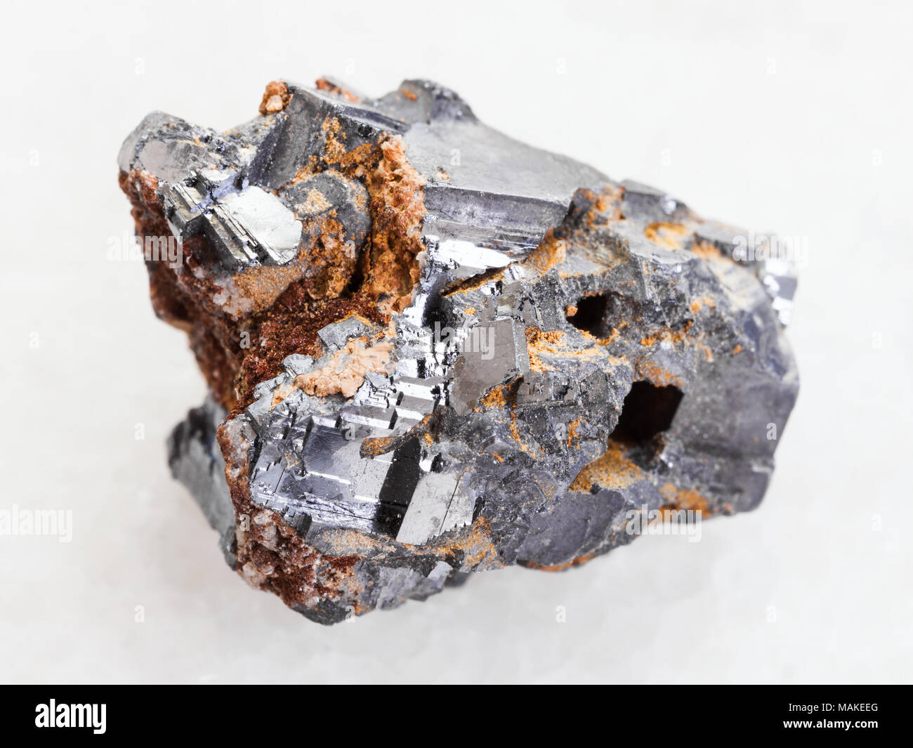macro shooting of natural mineral rock specimen - raw Galenite stone on ...