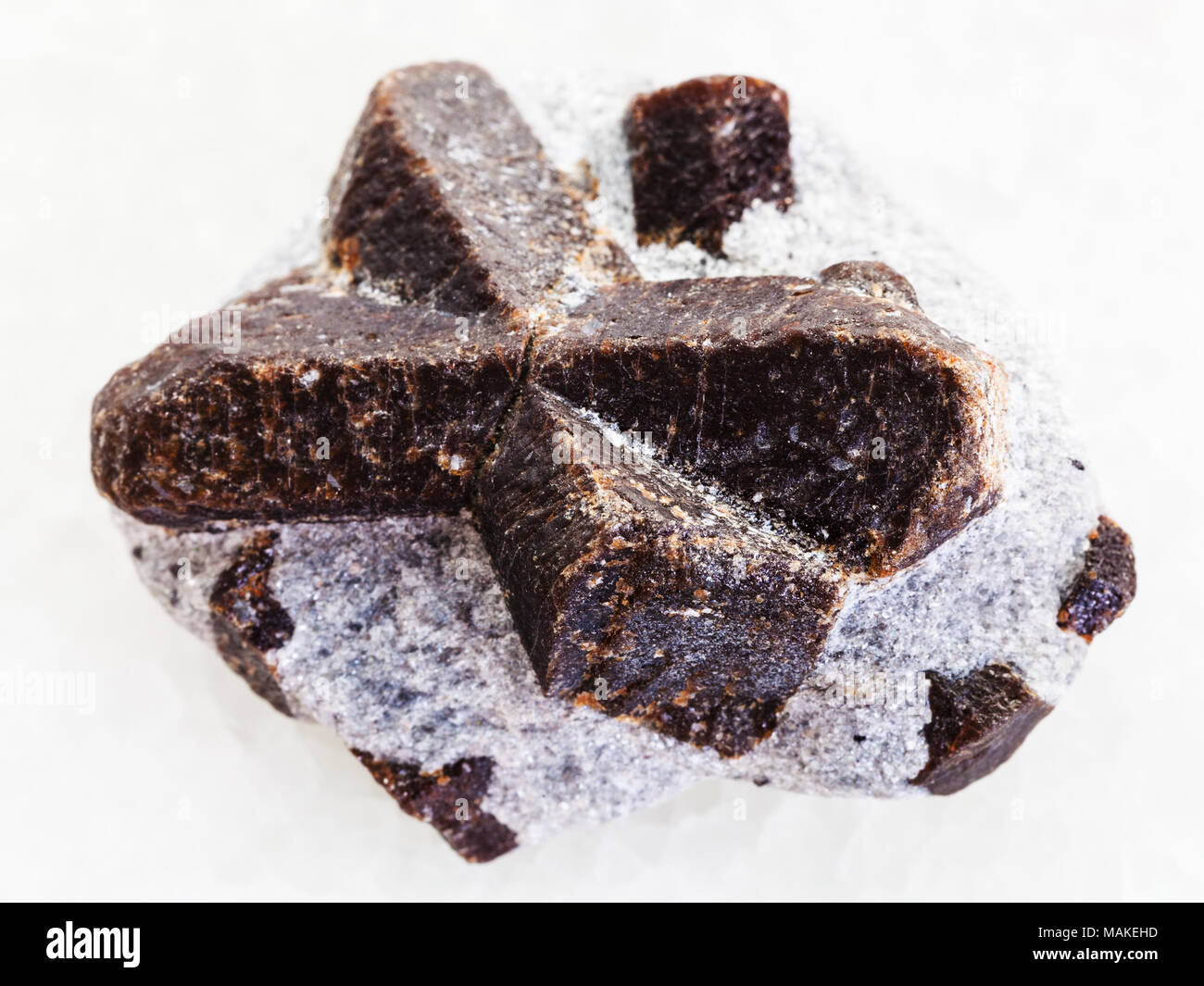 macro shooting of natural mineral rock specimen - rough crystal of ...