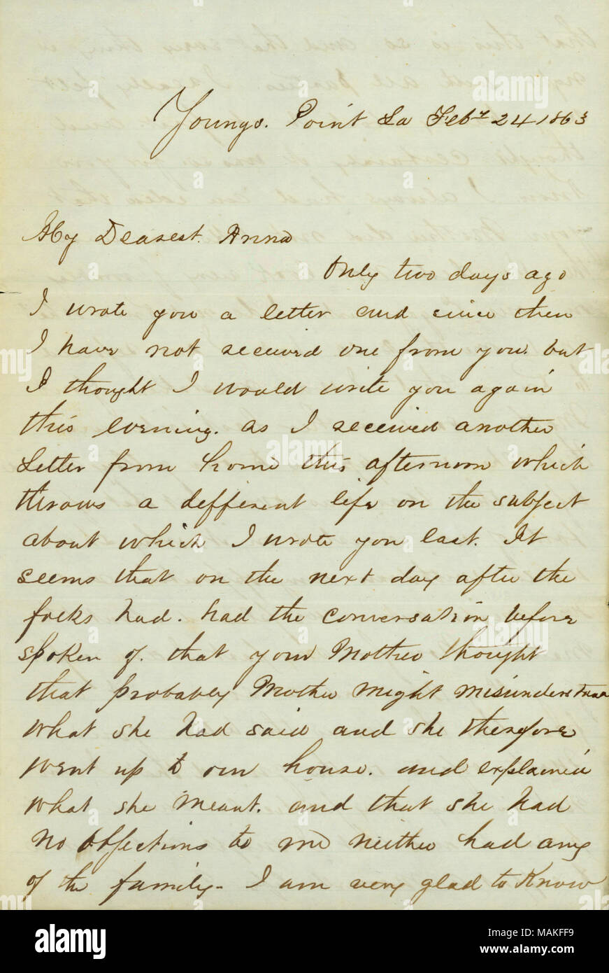 1863Feb24 Letter from D.P. Grier to Anna McKinney, Young's Point . 24 ...