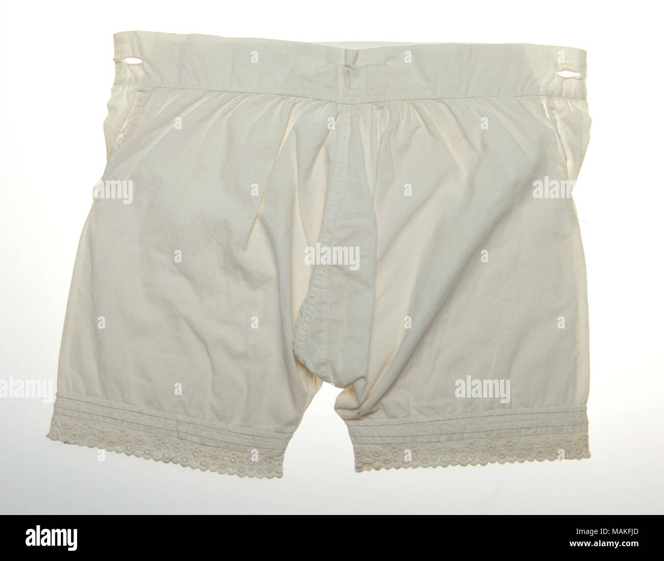 Boy's white cotton drawers with slightly gathered waist and narrow ...