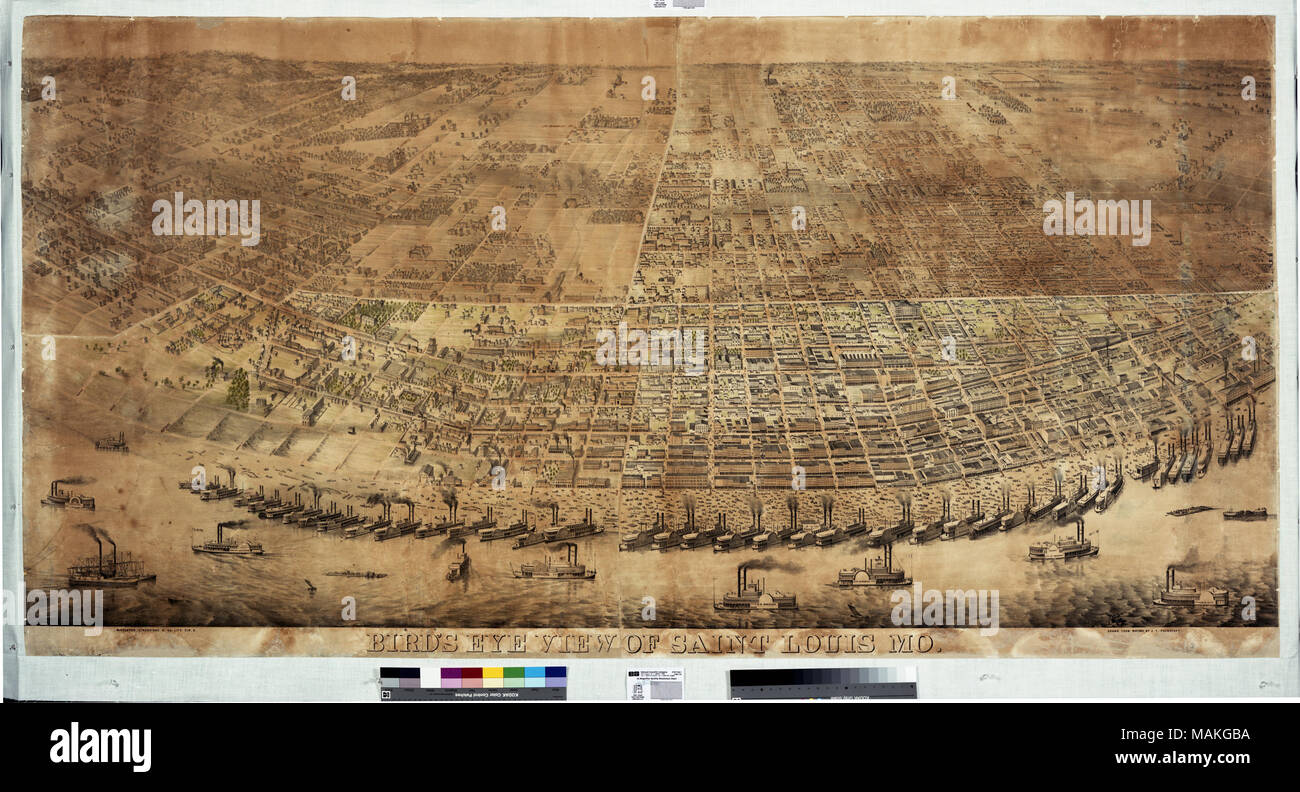 Title: Bird's-Eye View of St. Louis, MO. [full view]. . 1858. James T ...