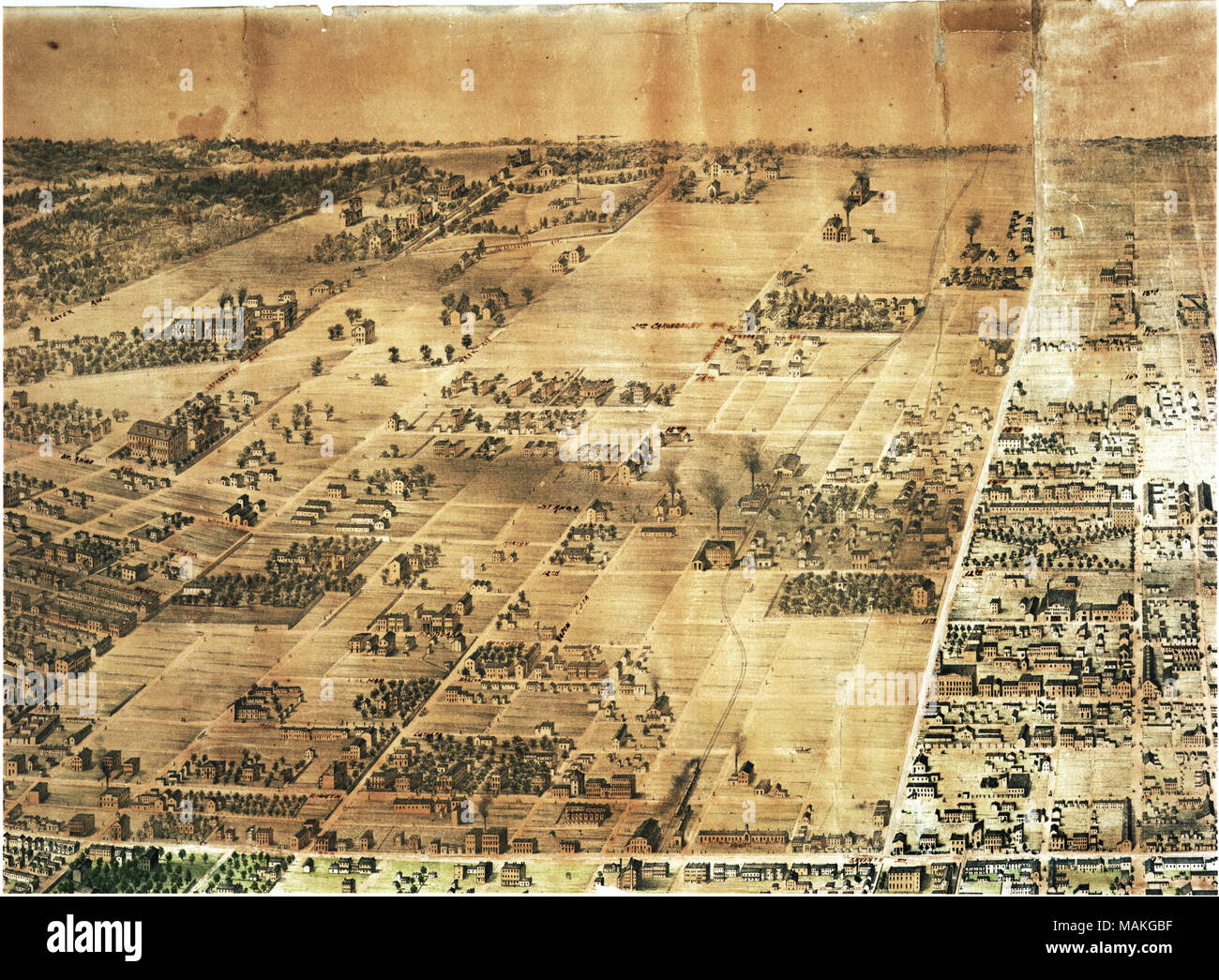Title: Bird's-Eye View of St. Louis, Mo. [upper left center detail ...