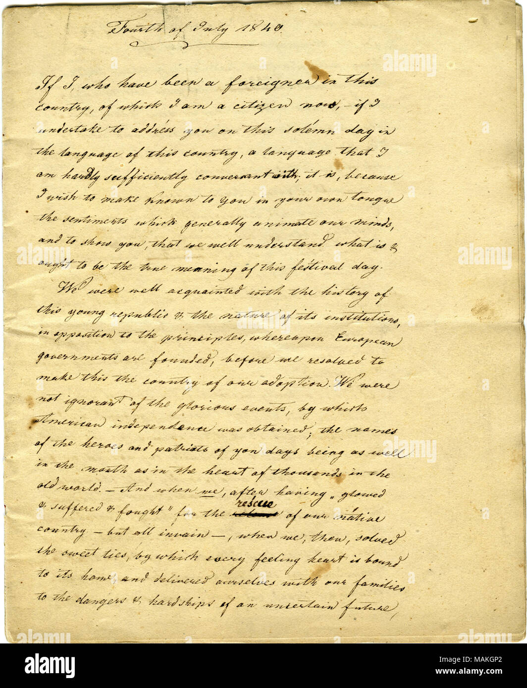 Speech manuscript hi-res stock photography and images - Alamy