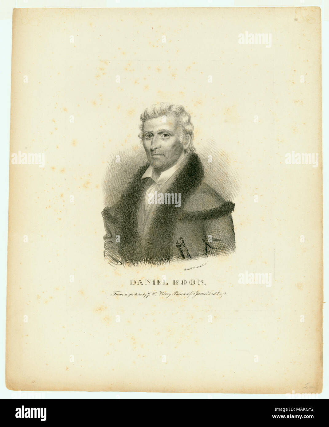 Vertical lithograph from Western Magazine showing a bust portrait ...