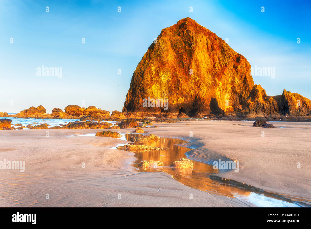 The rising sun cast golden rays lighting a watery path that leads to ...