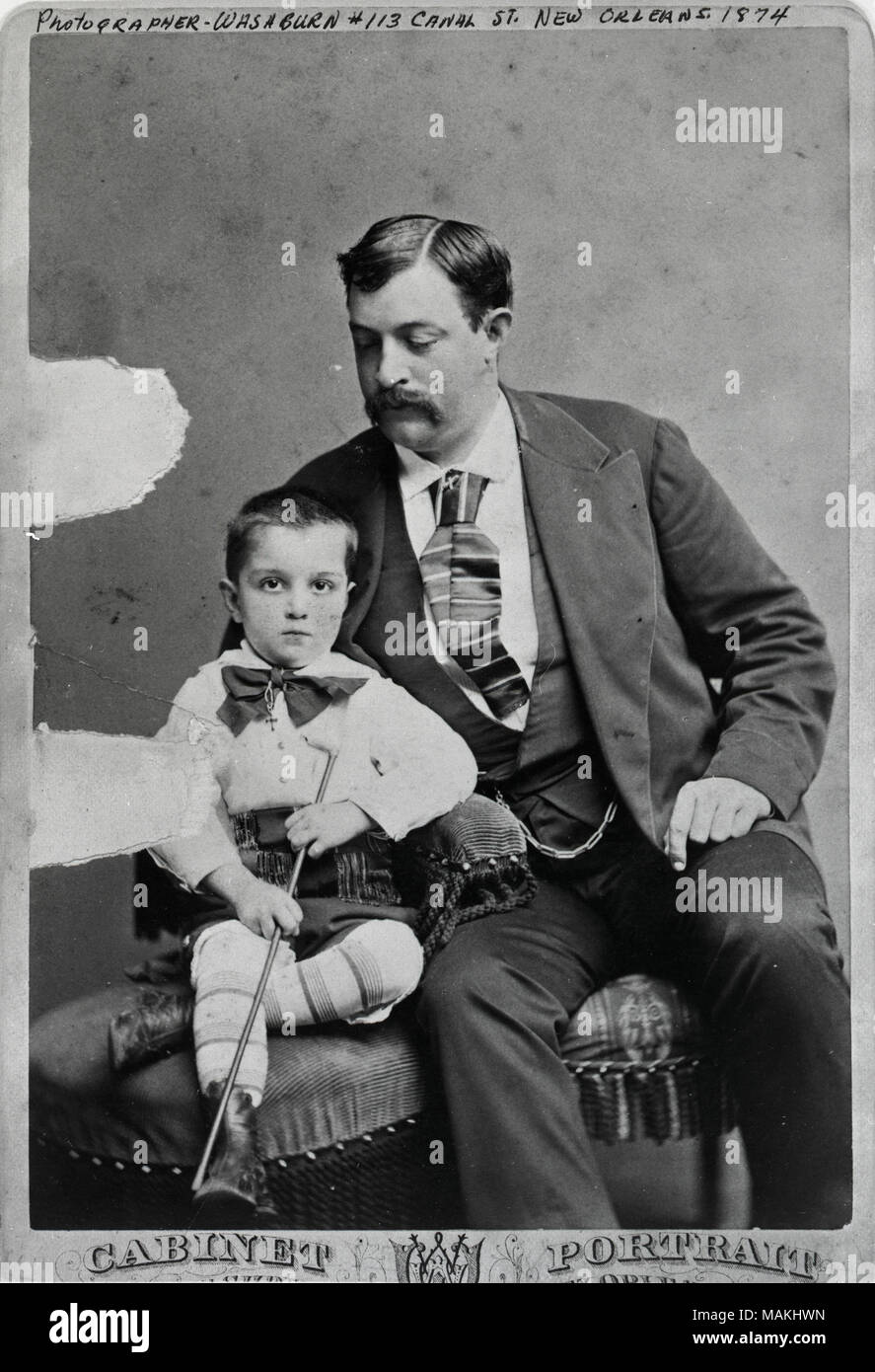 Title: Carte de visite of Oscar Chopin [husband of Kate Chopin] and son ...