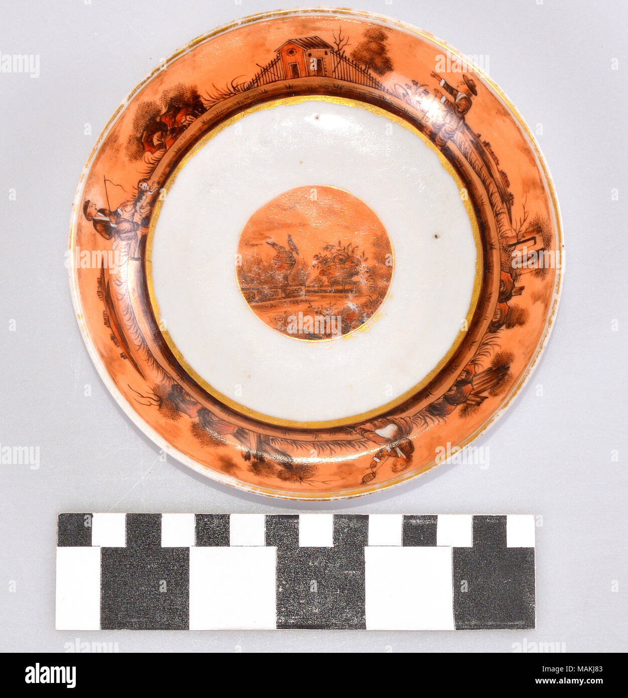 Ceramic saucer, part of a Canton ware set purchased by Captain Theodore ...