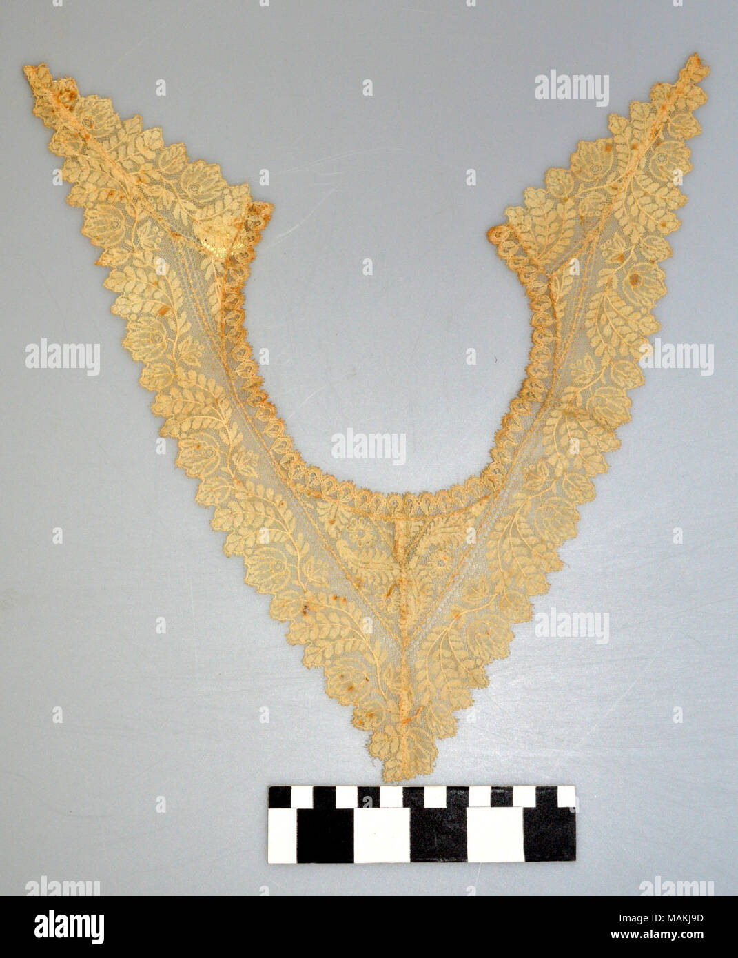 Woman's ecru lace triangular collar worn by Judith Ann Carter. Title ...