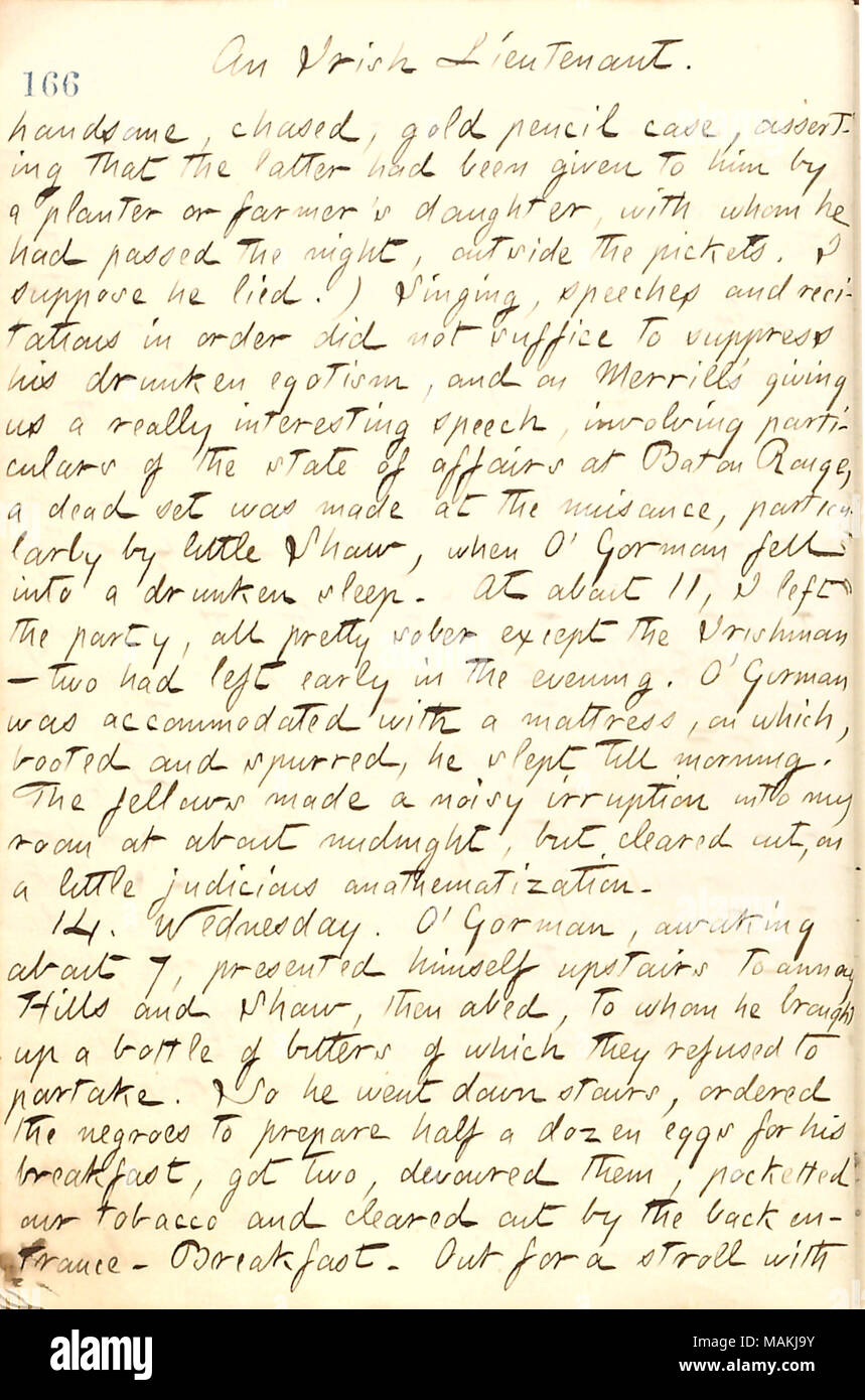 Regarding a social evening at Baton Rouge. Title: Thomas Butler Gunn ...