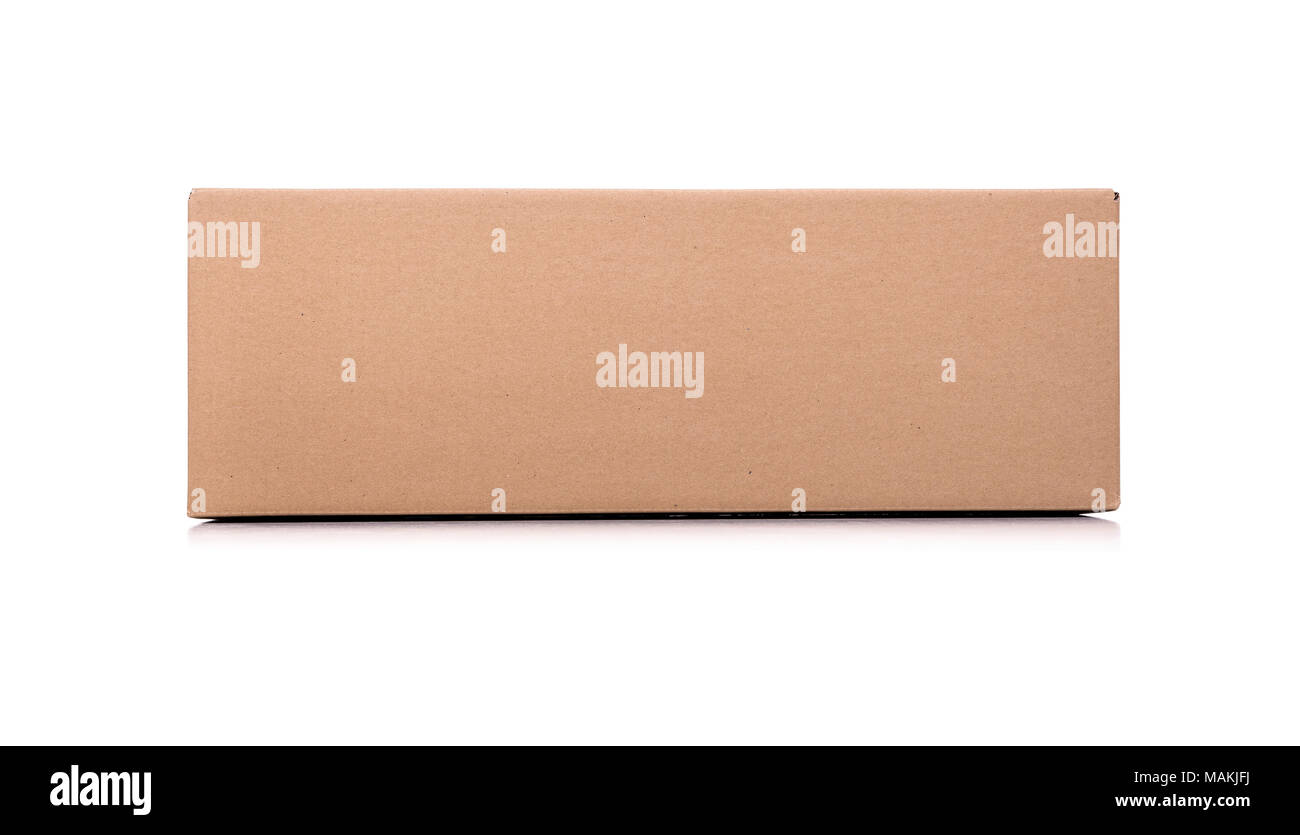 Cardboard mail box isolated on a white background Stock Photo - Alamy