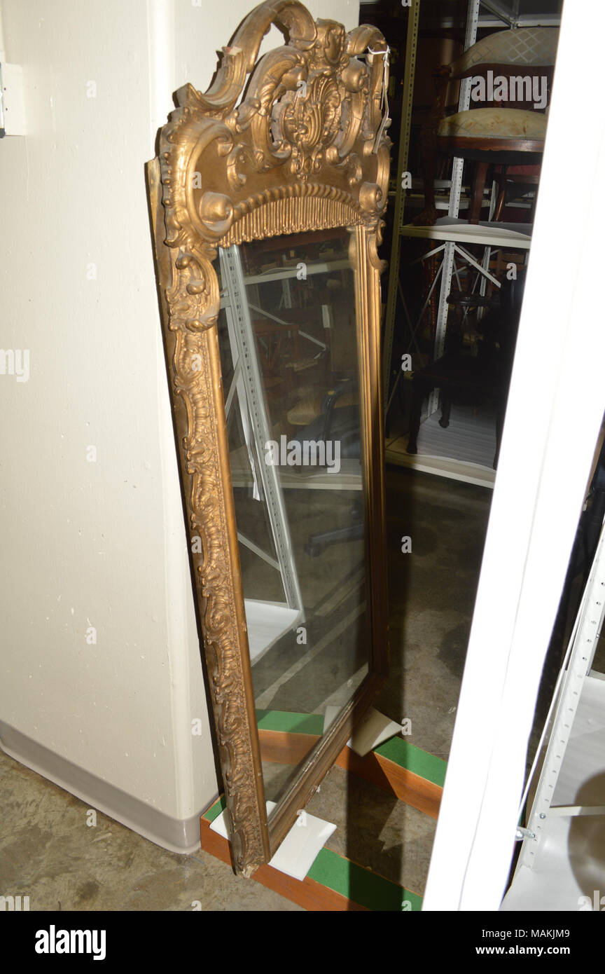 Gold framed pier mirror reported to be from a ladies cabin of the ...