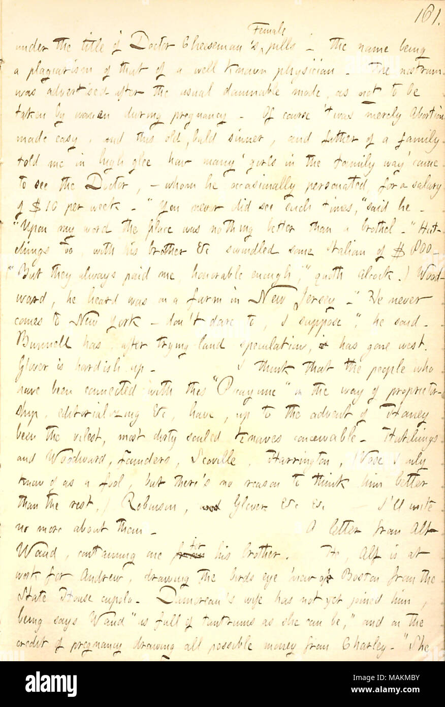 Describes a conversation with Alcock about former proprietors of The ...