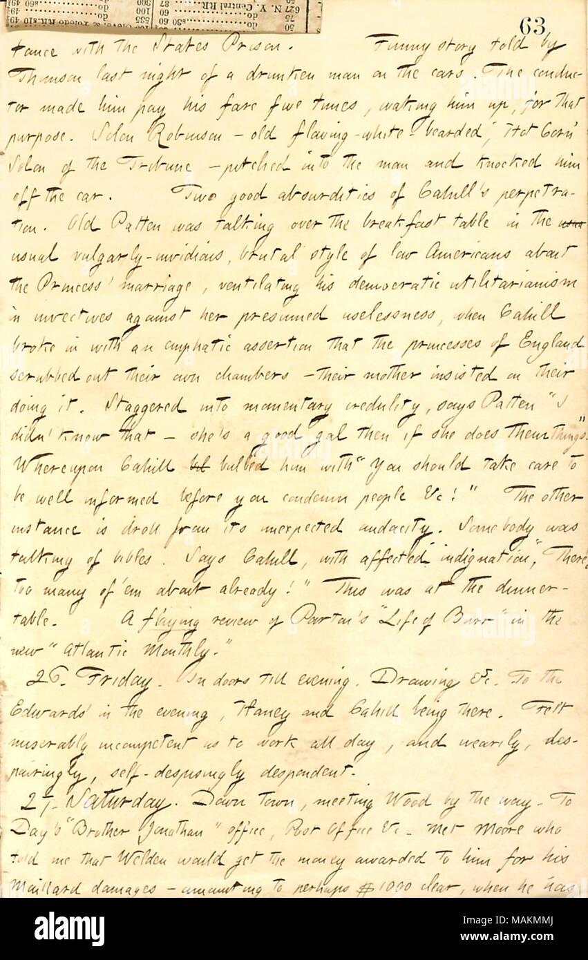 Describes a conversation between Frank Cahill and Willis Patten about ...