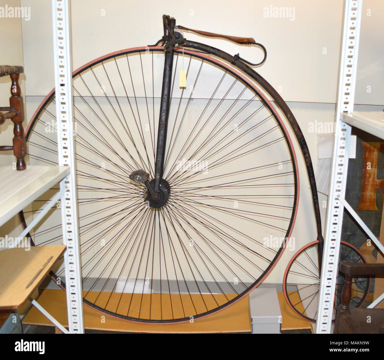 Large high wheel bicycle used and owned by champion cyclist Cola E ...