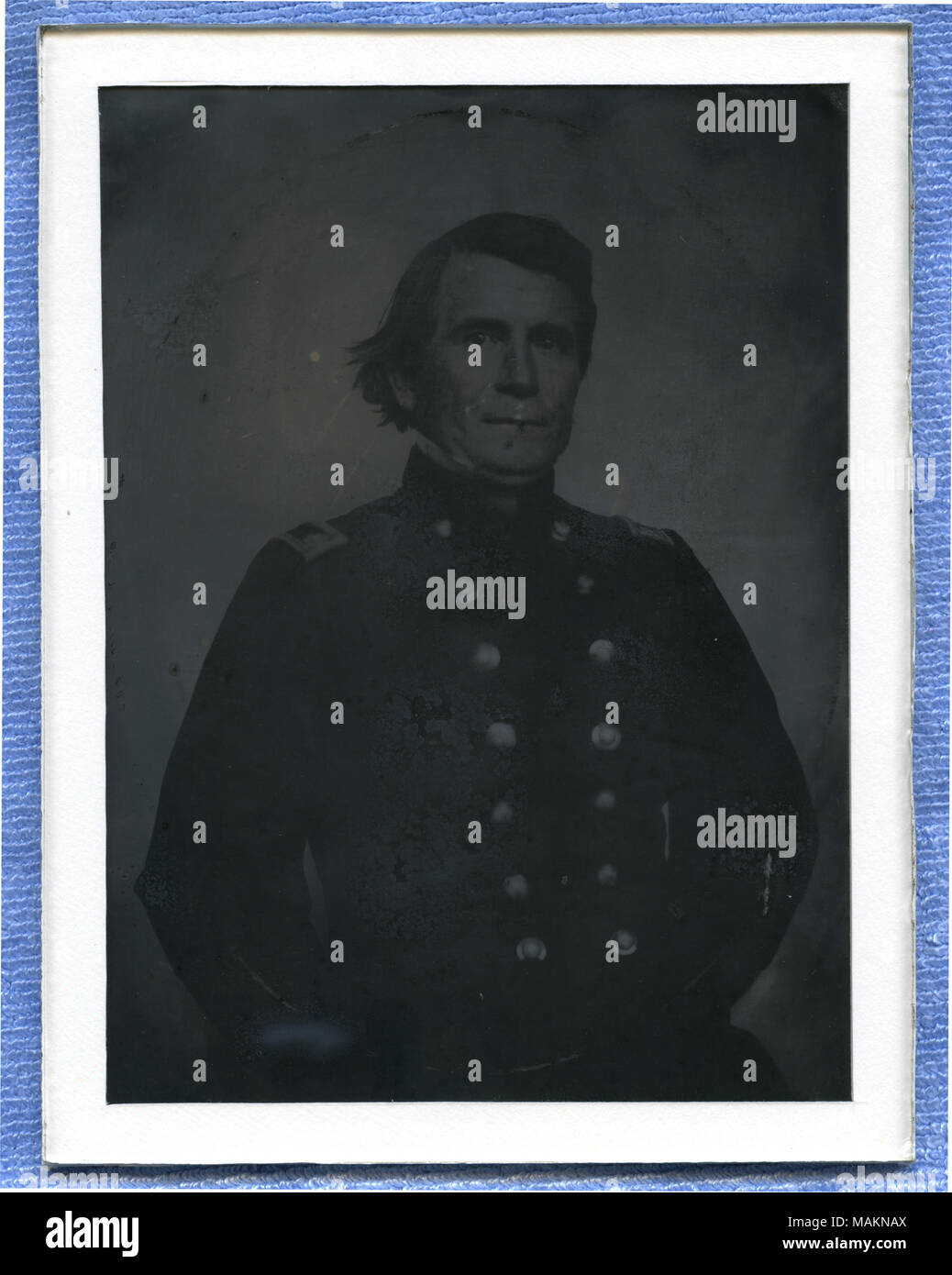 Tintype showing Union officer wearing a double-breasted uniform coat ...