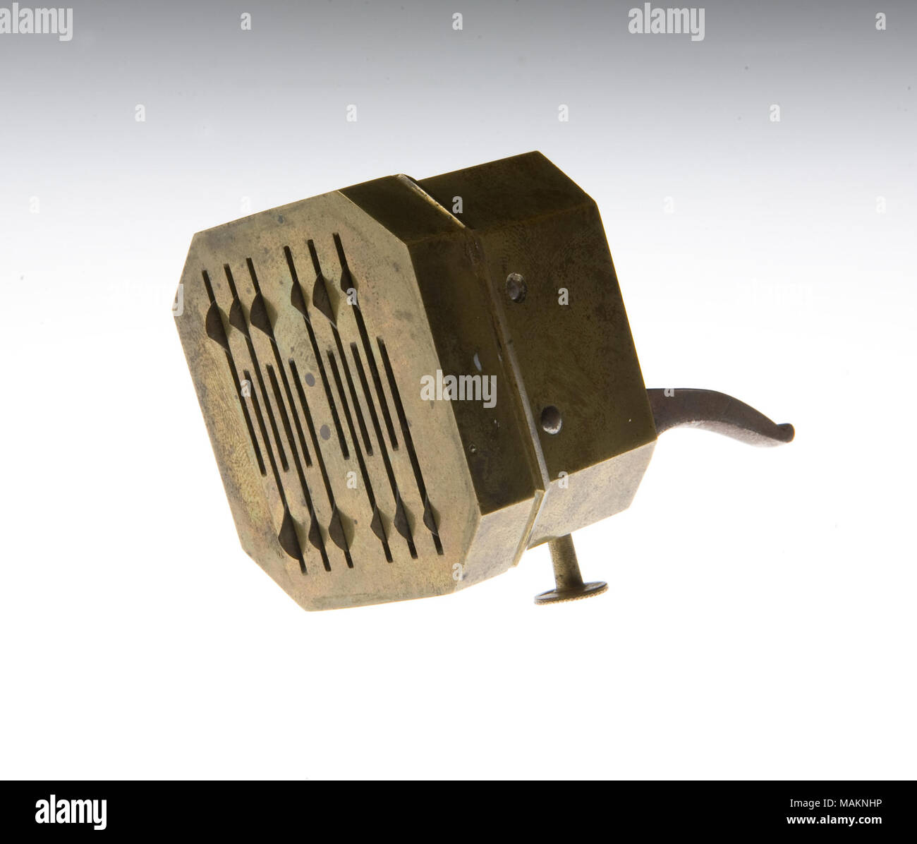 Brass, spring loaded scarificator used for bloodletting. Title: Brass ...